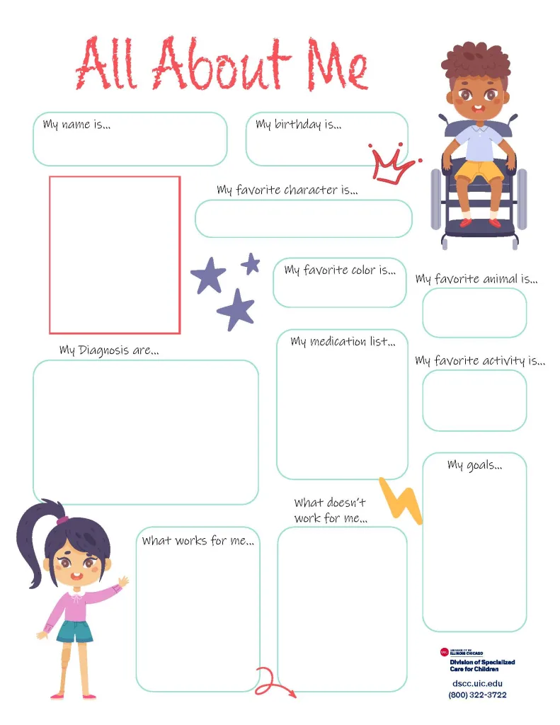 “All About Me” Pages - UIC Specialized Care for Children