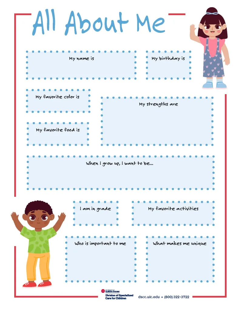 “All About Me” Pages - UIC Specialized Care for Children